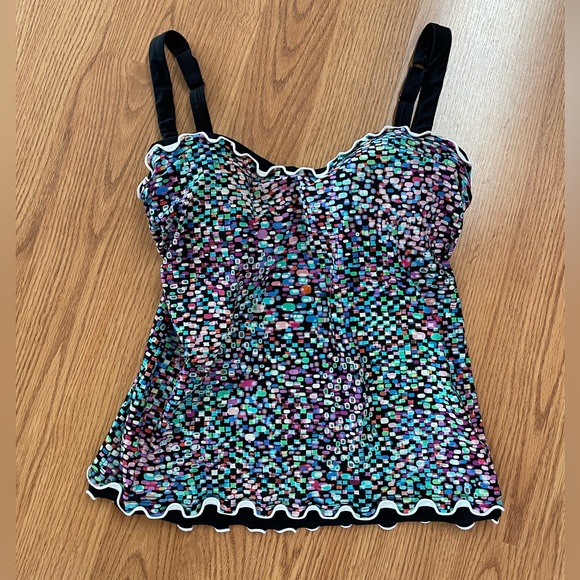 Profile By Gottex | Swim | Tankini Multicolor Swim Top With Bra | Poshmark
